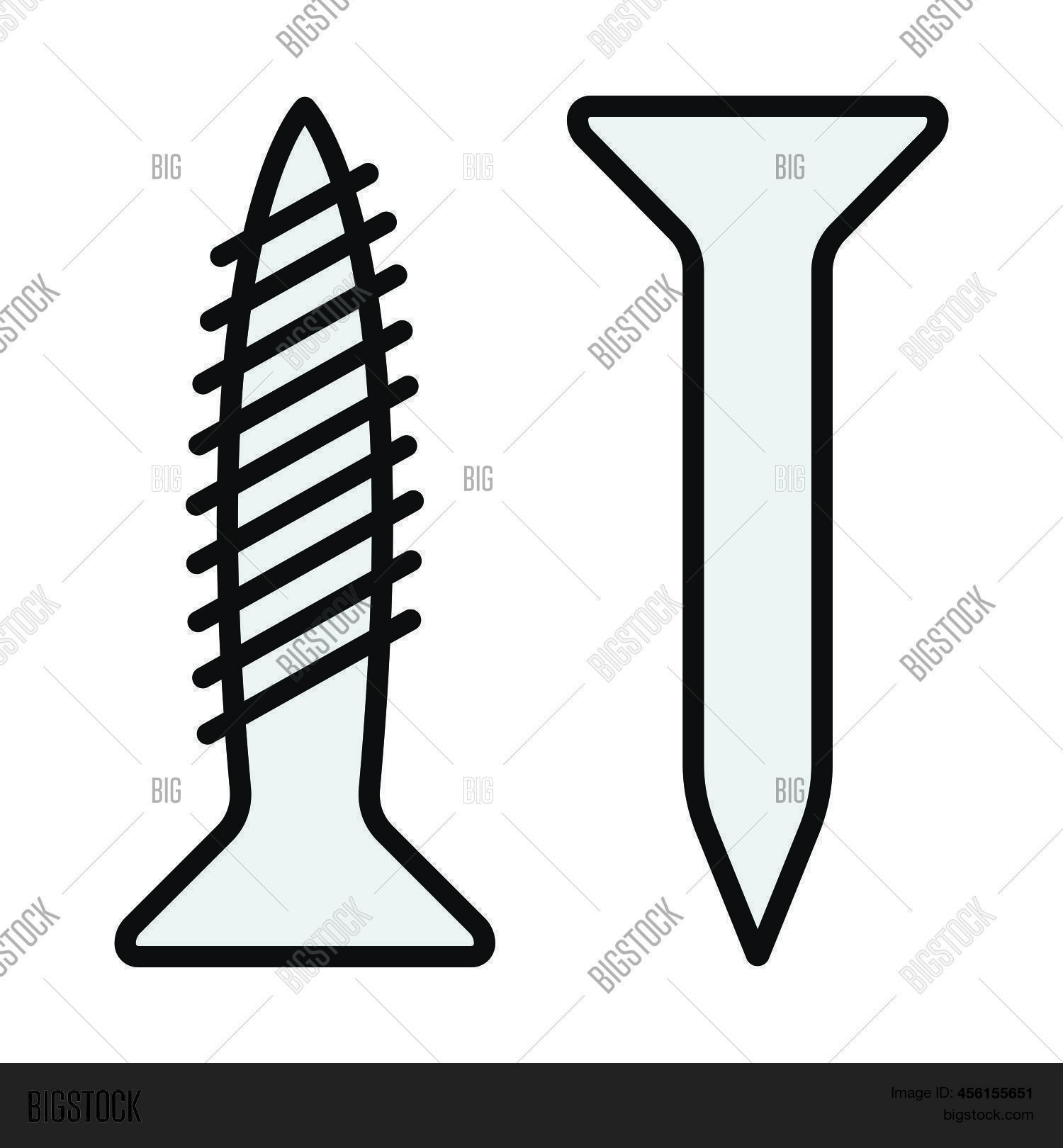 Icon Screw Nail. Vector & Photo (Free Trial) | Bigstock