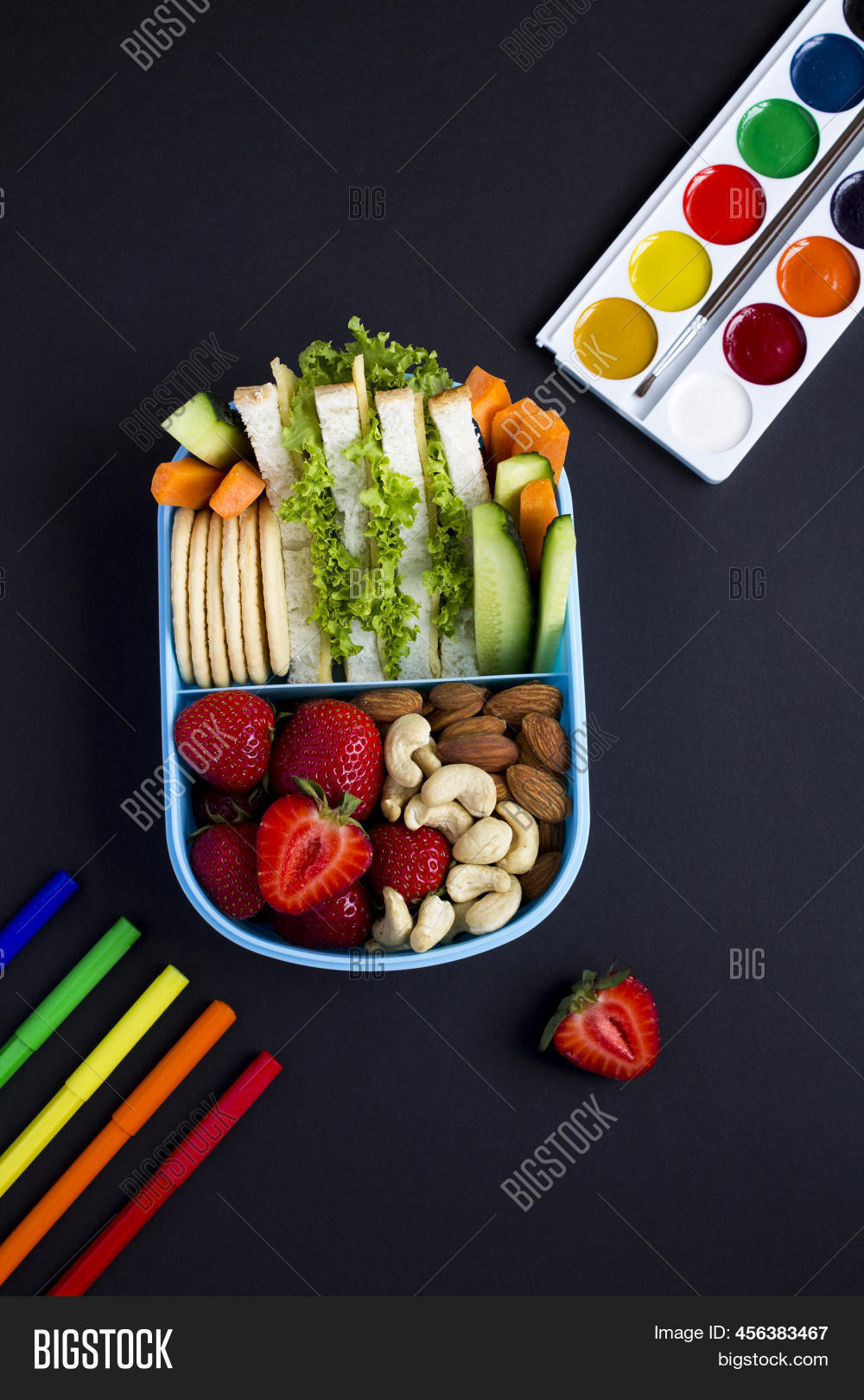 School Lunch Blue Box Image & Photo (Free Trial) | Bigstock