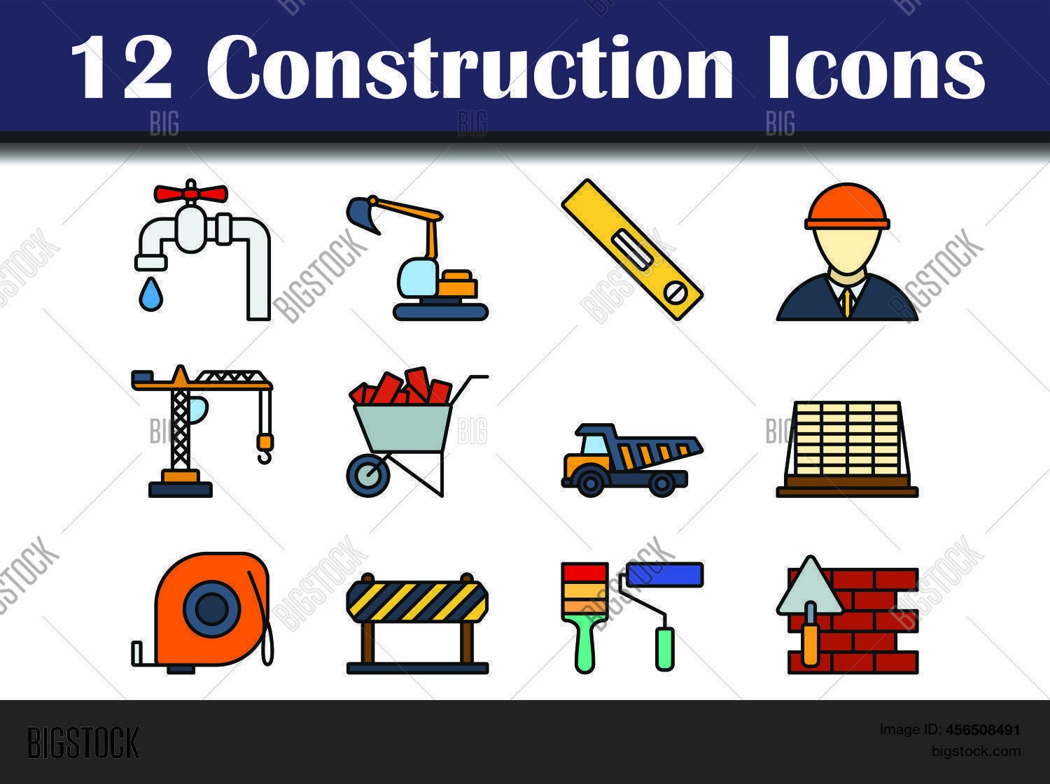 Construction Icon Set Vector & Photo (Free Trial) | Bigstock
