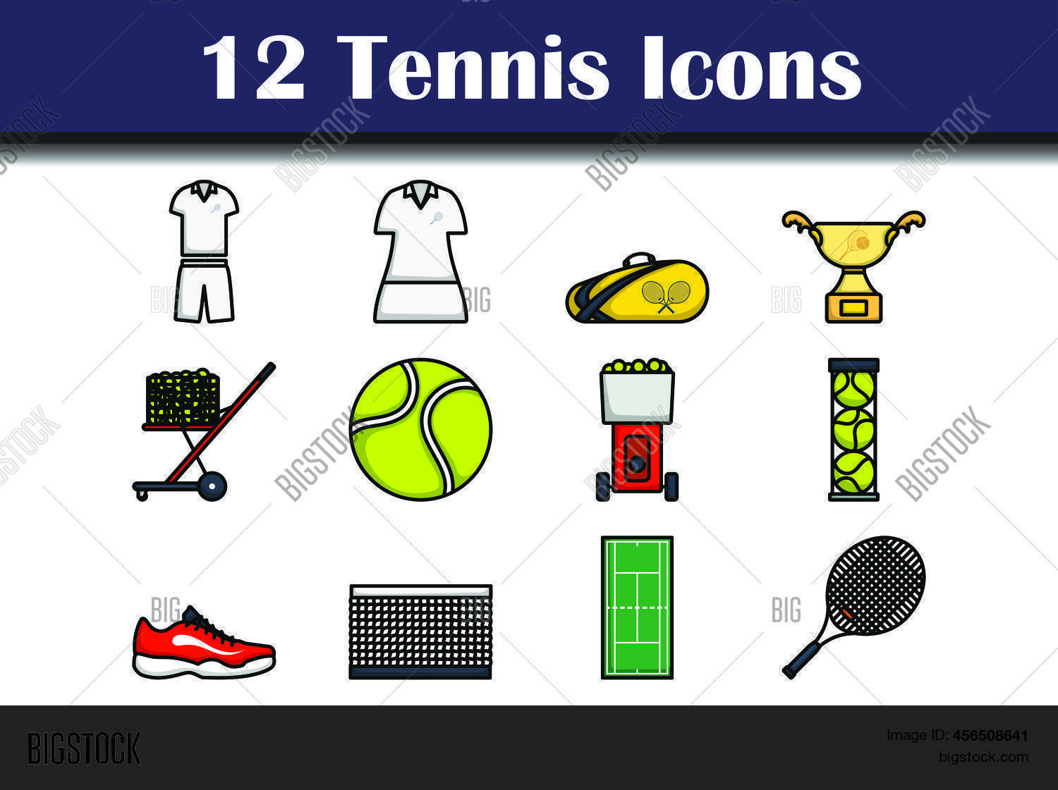 Tennis Icon Set. Vector & Photo (Free Trial) | Bigstock