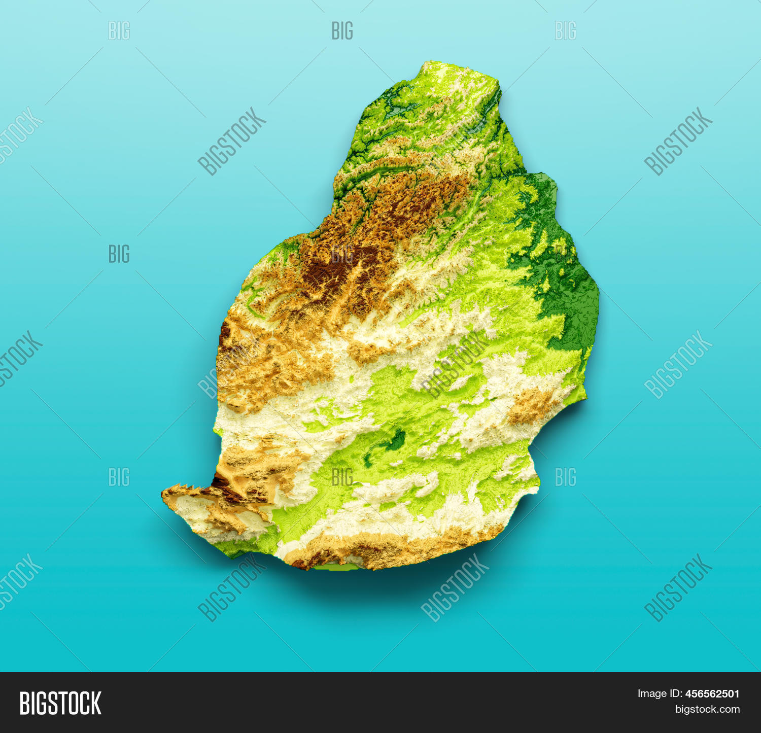 Mauritius Map Shaded Image & Photo (Free Trial) | Bigstock