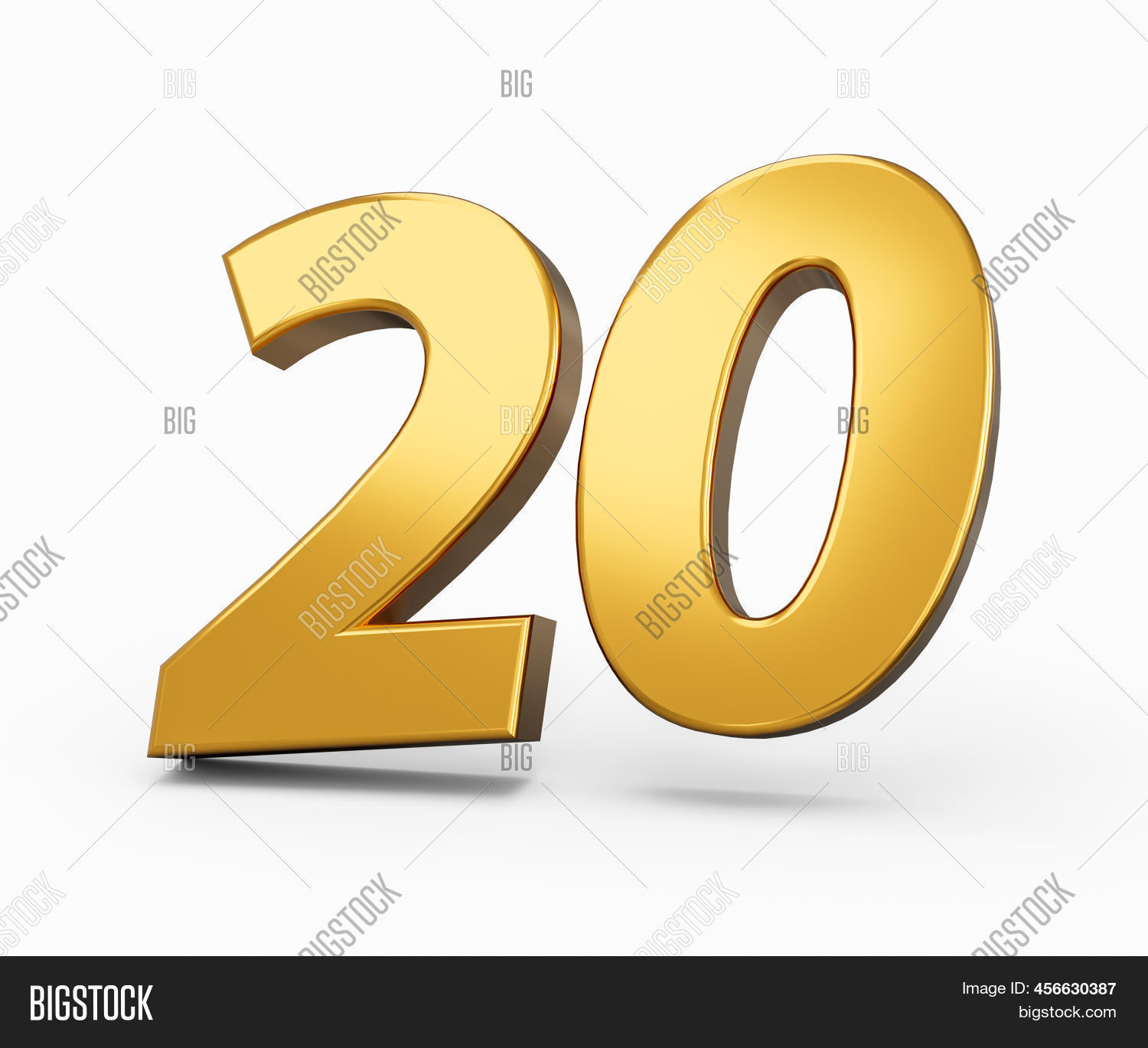 Gold Number 20 Twenty Image & Photo (Free Trial) | Bigstock