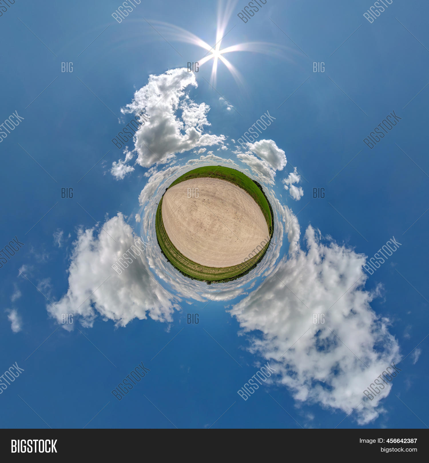 Tiny Planet Blue Sky Image & Photo (Free Trial) | Bigstock