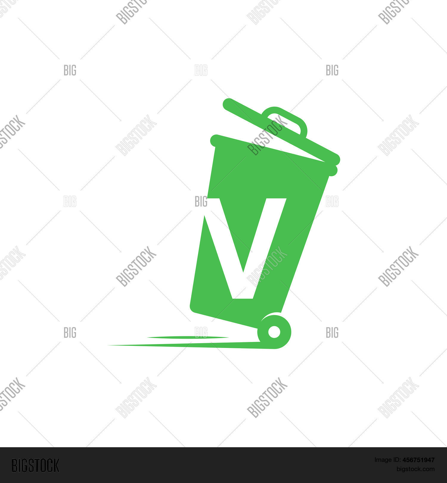 Letter V Trash Bin Vector & Photo (Free Trial) | Bigstock