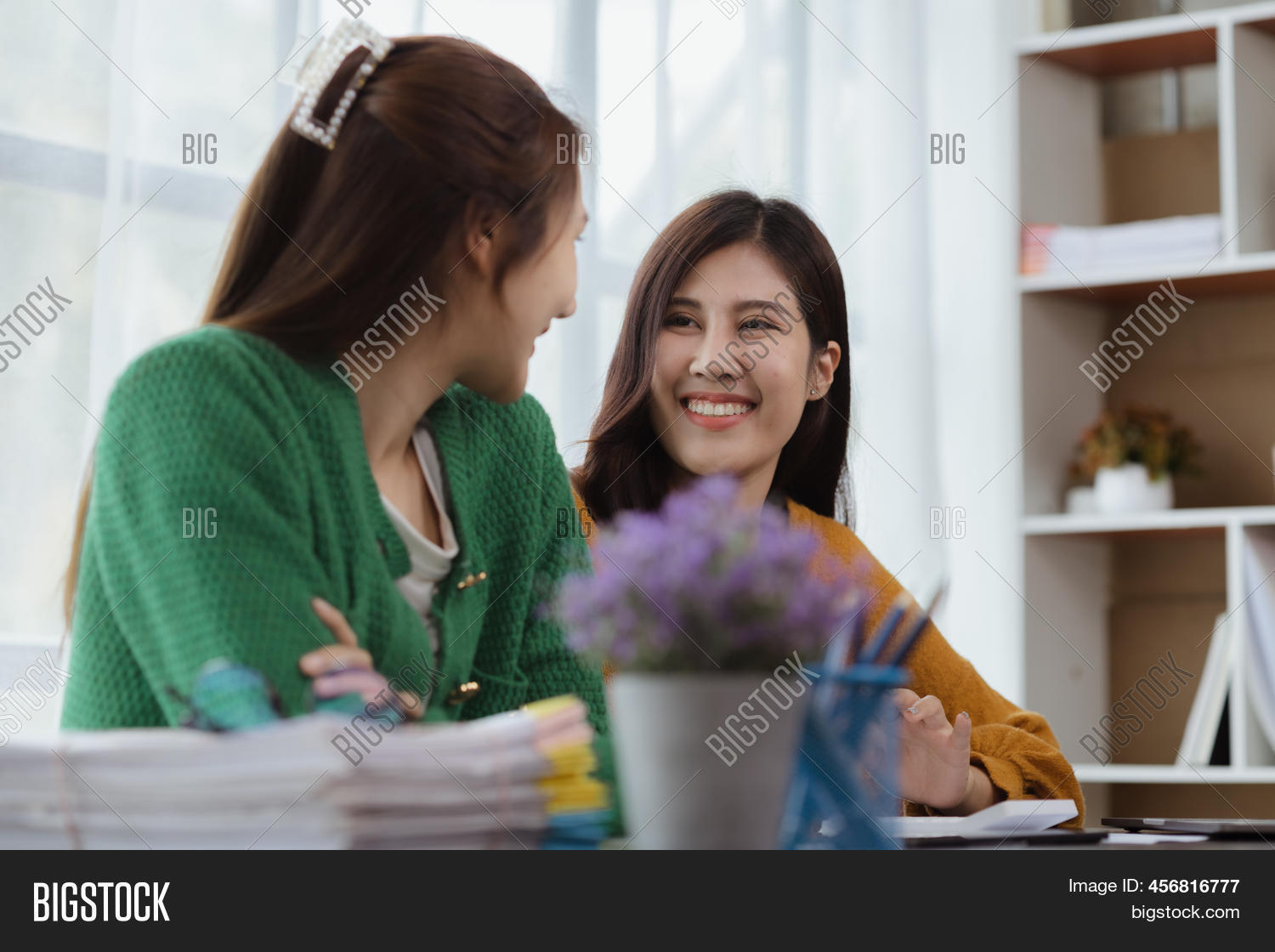 Two Women Sitting Image & Photo (Free Trial) | Bigstock