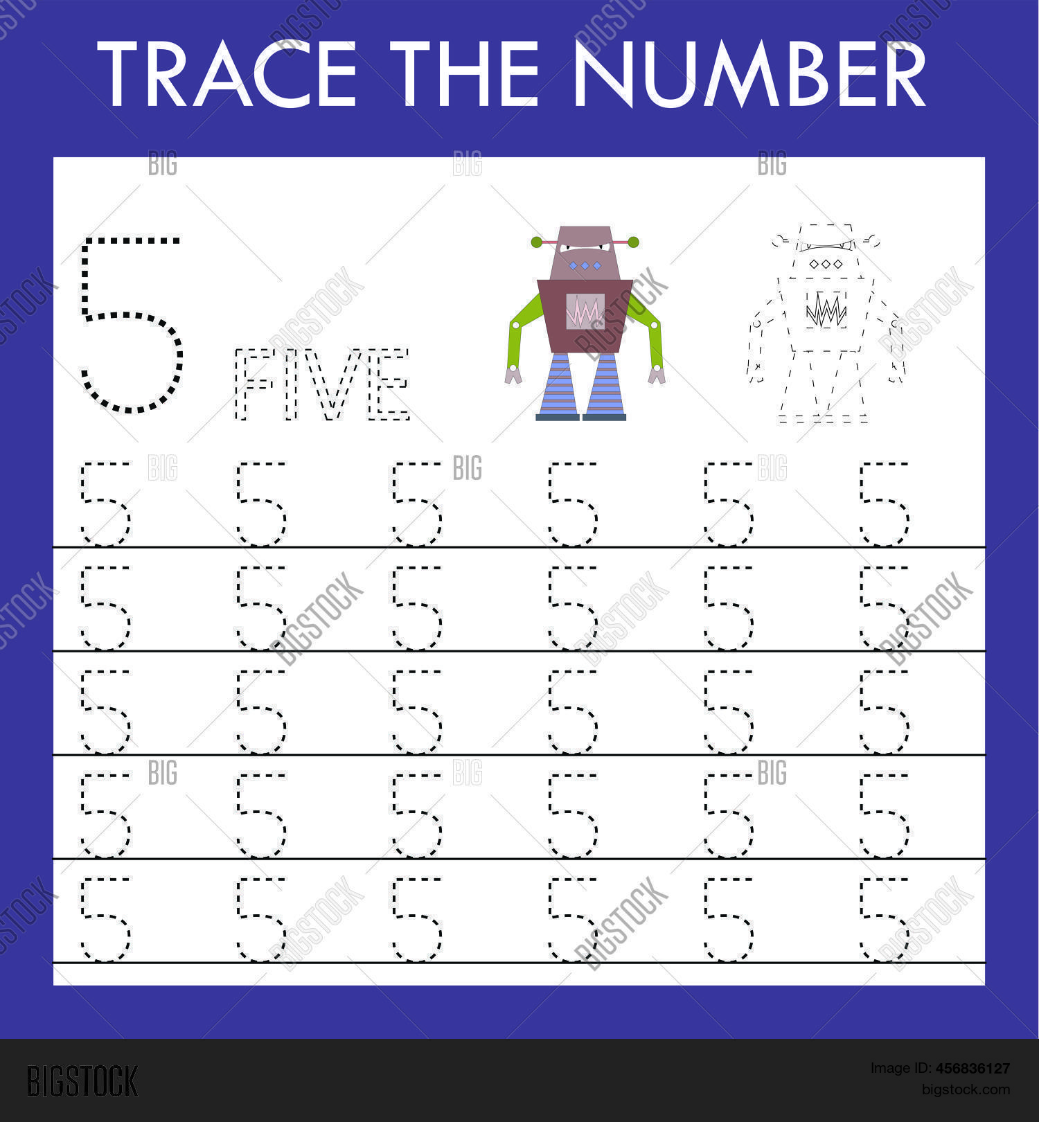 Number Five Stroke Vector & Photo (Free Trial) | Bigstock