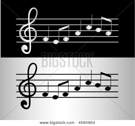 Silver Musical Notes Vector & Photo (Free Trial) | Bigstock