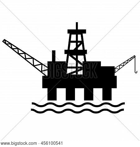 Oil Rig Icon On White Image & Photo (Free Trial) | Bigstock