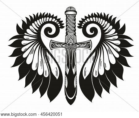 Sword Wings. Tattoo Vector & Photo (Free Trial) | Bigstock