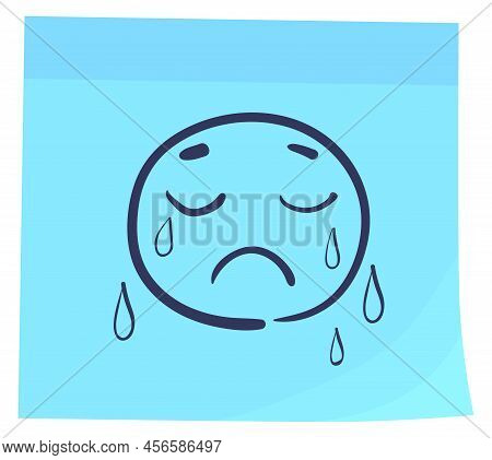 Crying Face Doodle On Vector & Photo (Free Trial) | Bigstock