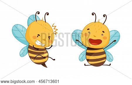 Cute Happy Funny Bee Vector & Photo (Free Trial) | Bigstock