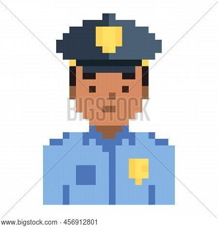 Policeman Pixel Game Vector & Photo (Free Trial) | Bigstock