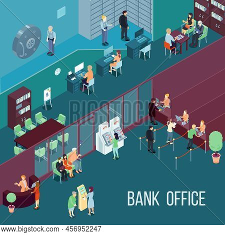 Bank Office Isometric Vector & Photo (Free Trial) | Bigstock
