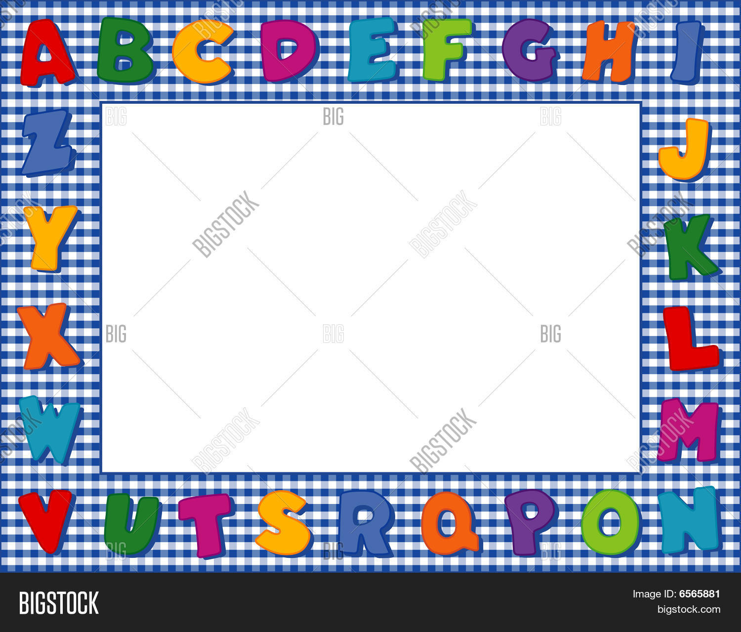 Blue Gingham Alphabet Vector & Photo (Free Trial) | Bigstock