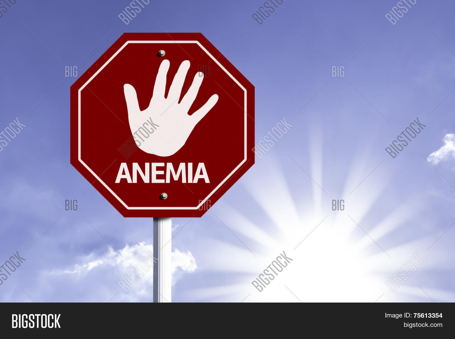 Stop Anemia Red Sign Image & Photo (Free Trial) | Bigstock