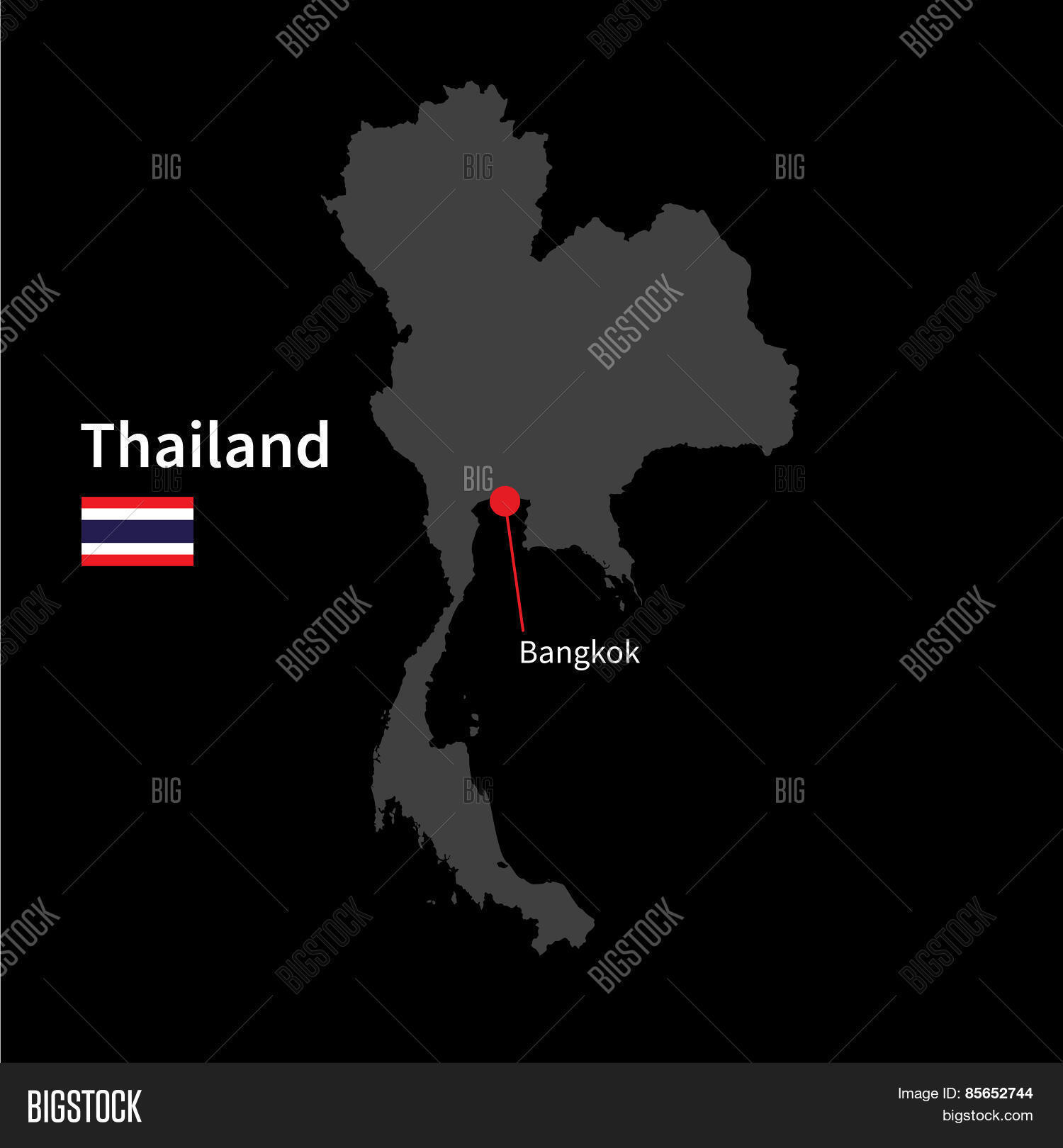 Detailed Map Thailand Vector & Photo (Free Trial) | Bigstock