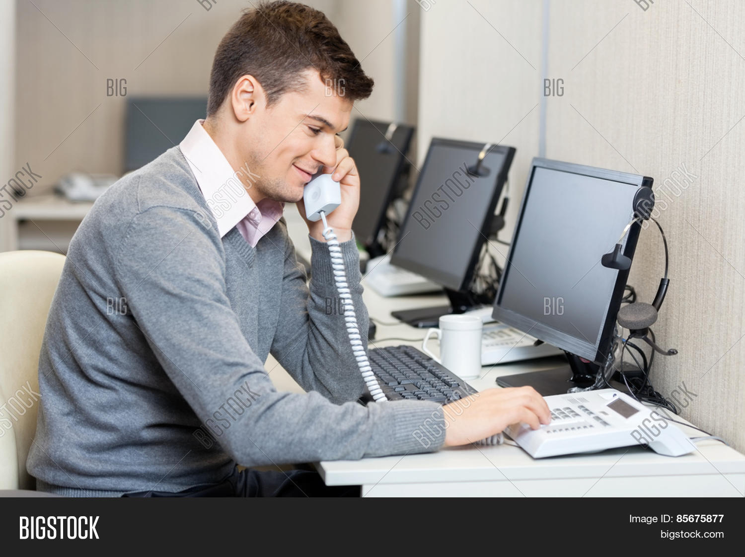 Young Male Call Center Image & Photo (Free Trial) | Bigstock