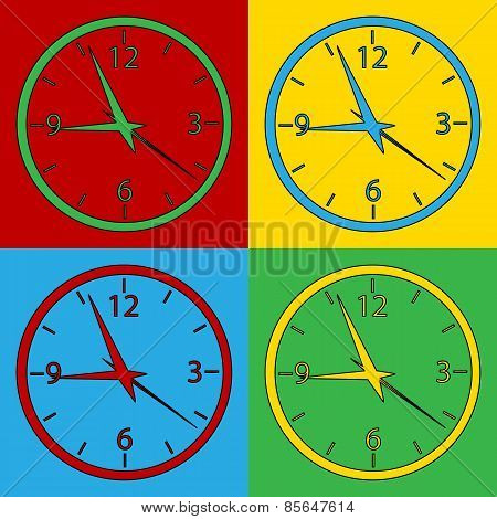 Pop Art Clock Symbol Vector & Photo (Free Trial) | Bigstock