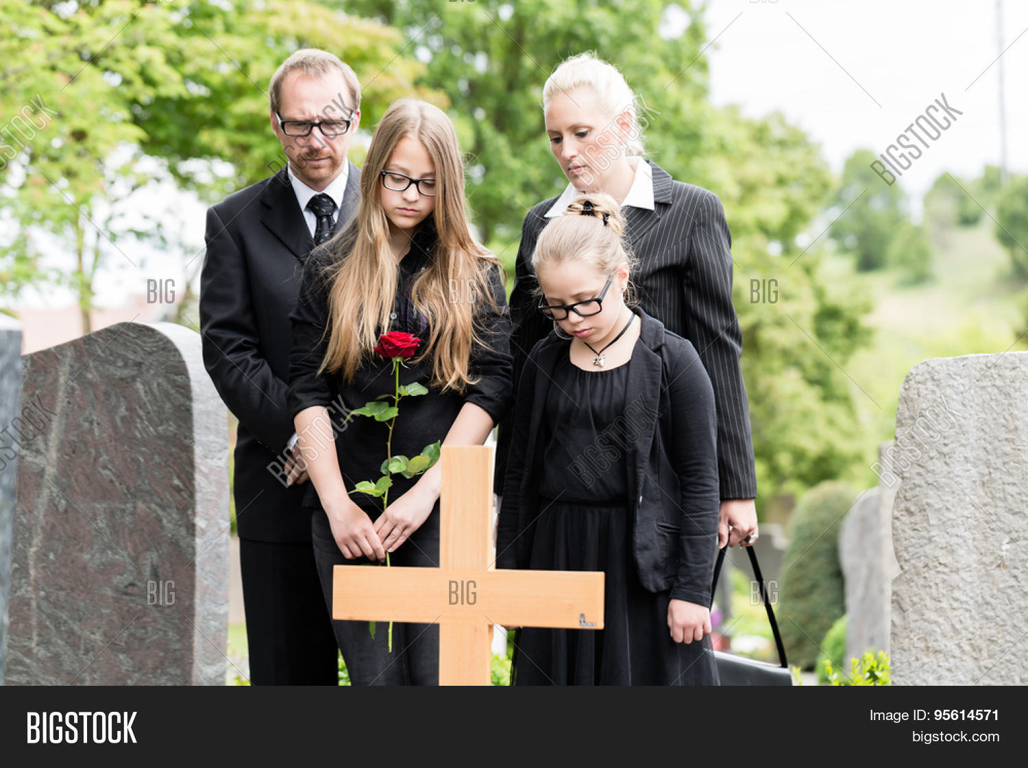 Family Mourning Grave Image & Photo (Free Trial) | Bigstock