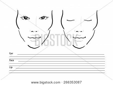 Face Chart Makeup Vector & Photo (Free Trial) | Bigstock