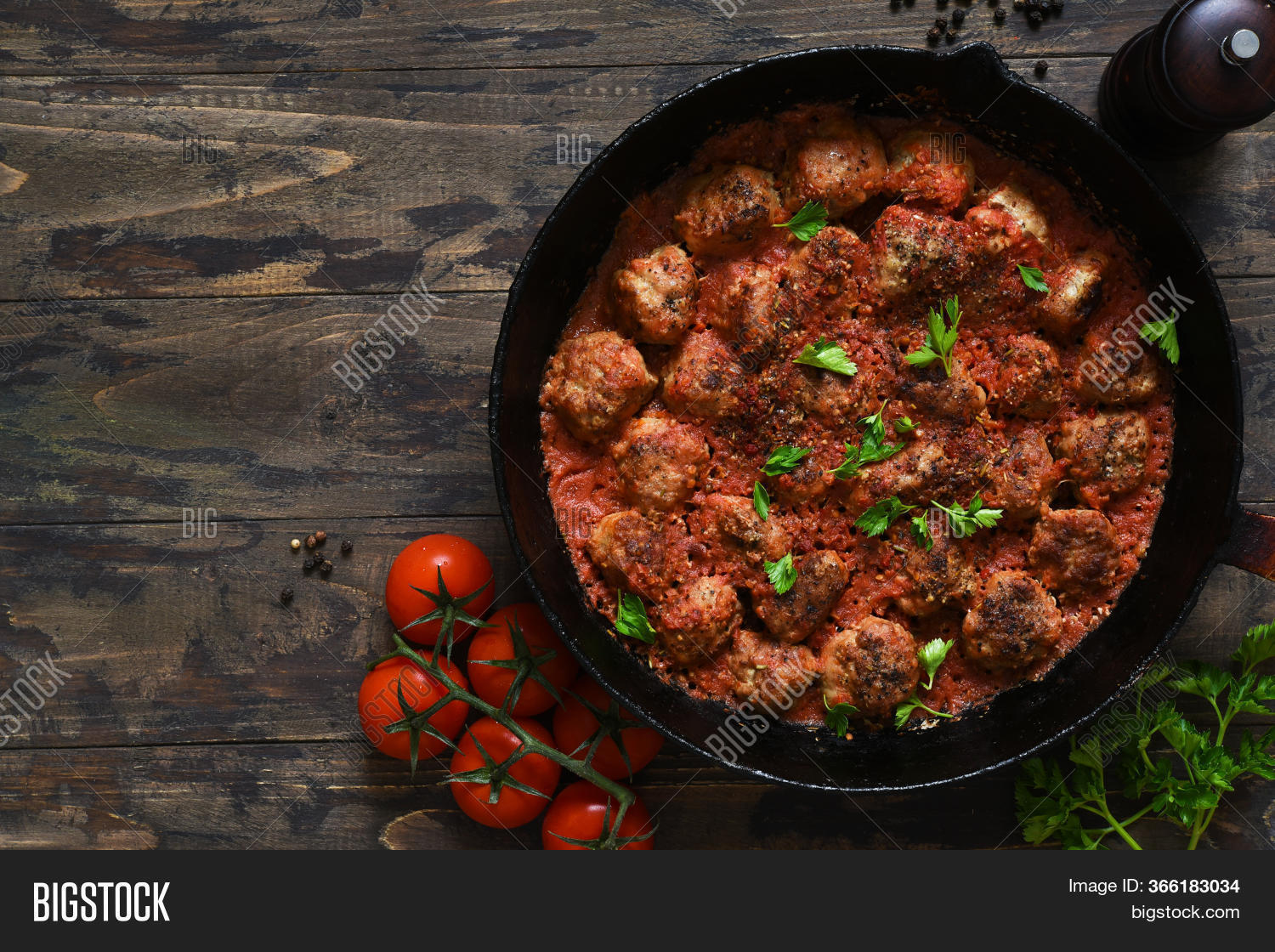 Frying Pan Meat Balls Image & Photo (Free Trial) | Bigstock