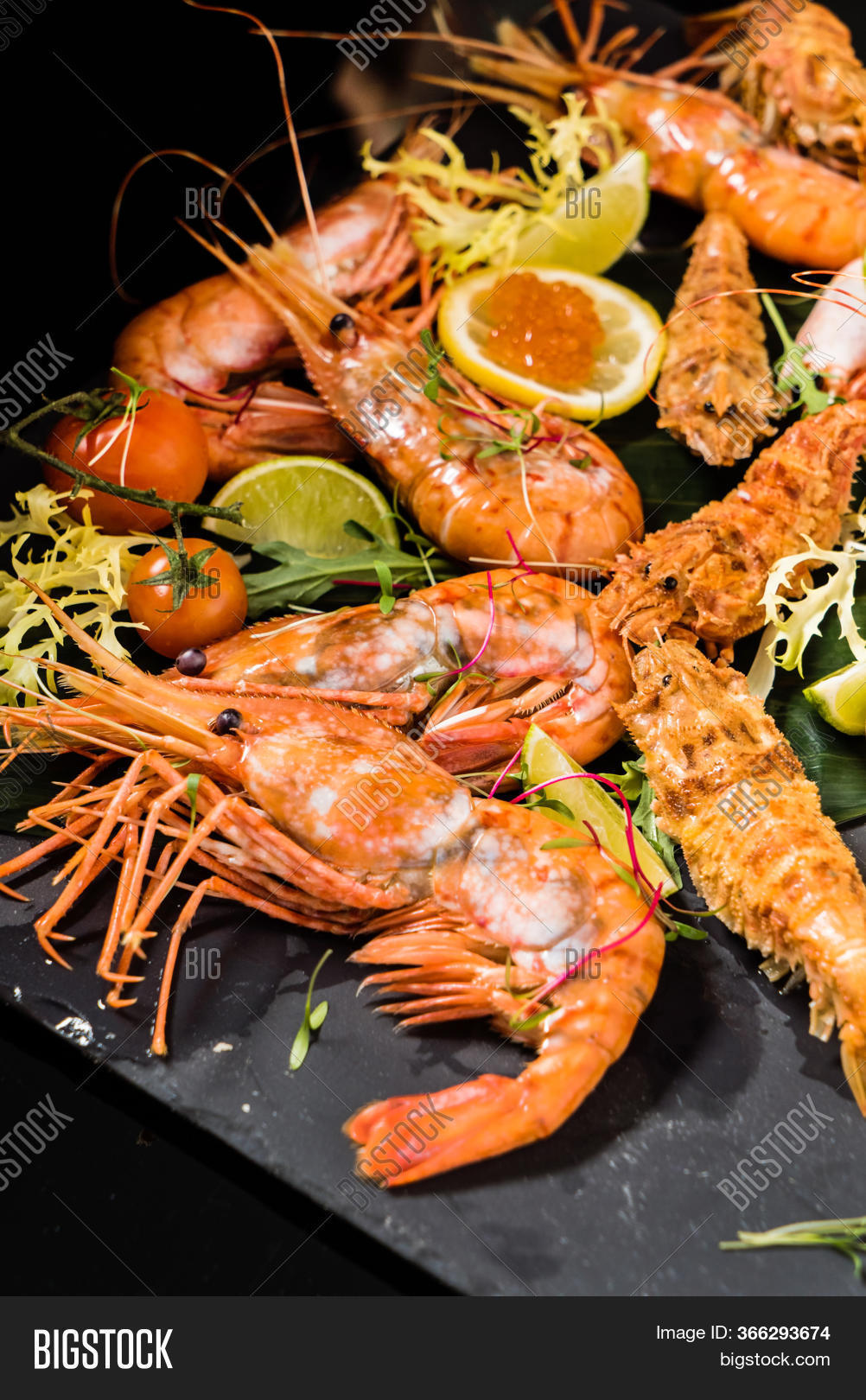 Shrimps On Stone Plate Image & Photo (Free Trial) | Bigstock