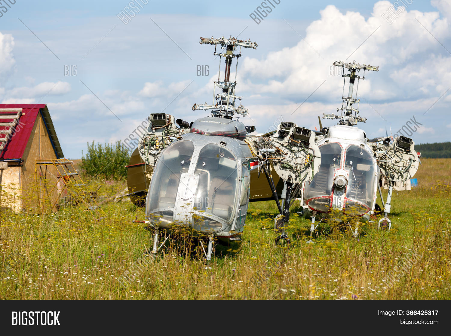 Old Helicopters Stand Image & Photo (Free Trial) | Bigstock