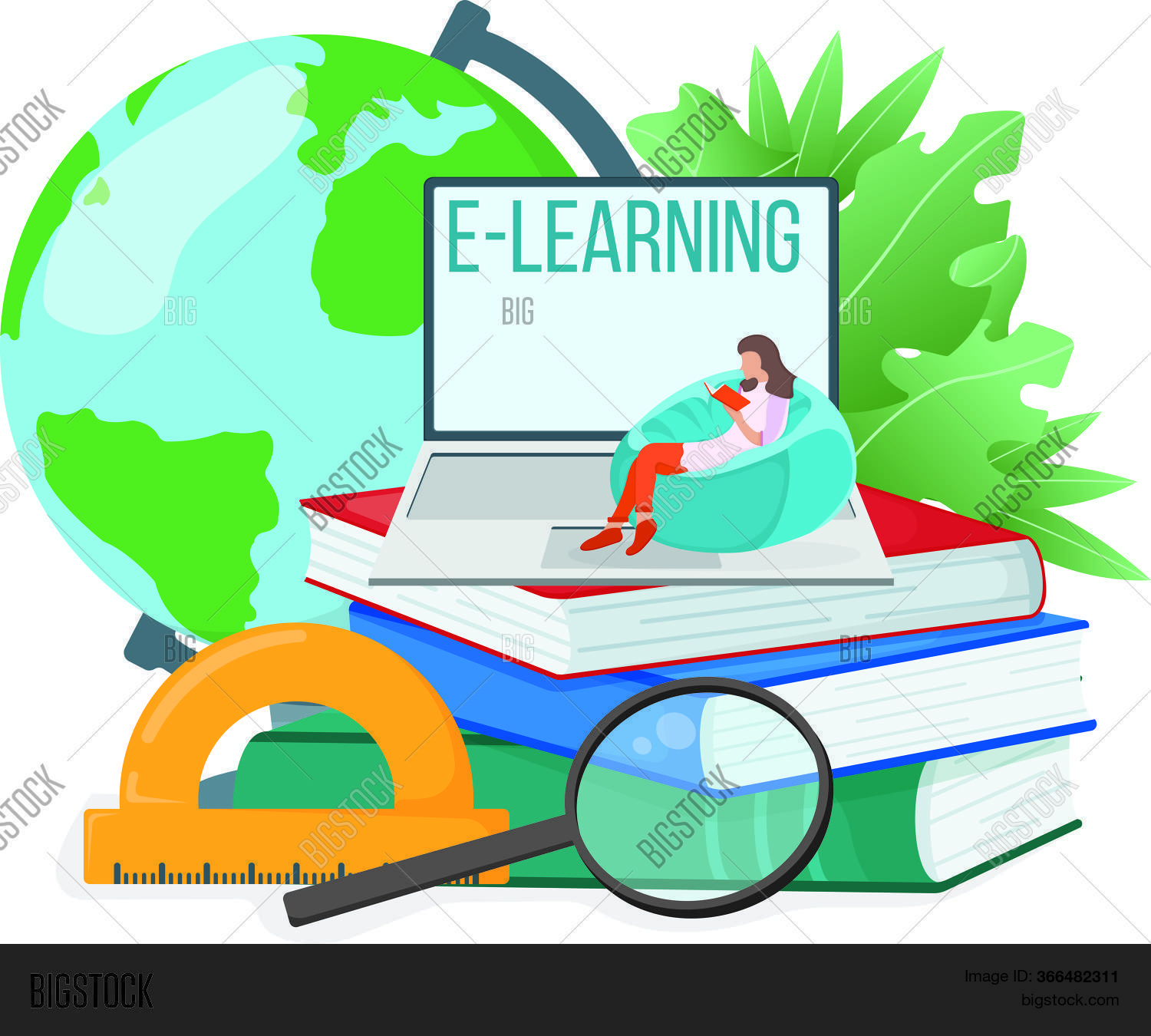 Concept Online Study Vector & Photo (Free Trial) | Bigstock