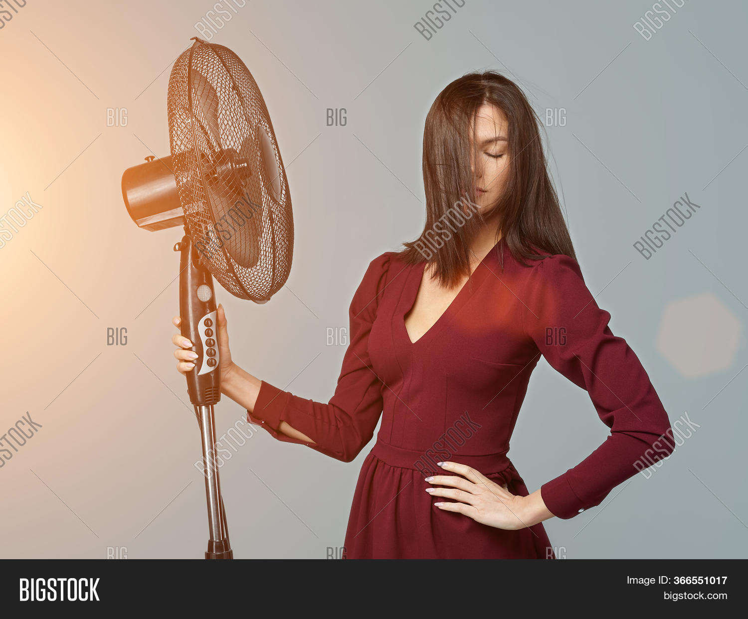 Girl Posing Fan, Very Image & Photo (Free Trial) | Bigstock