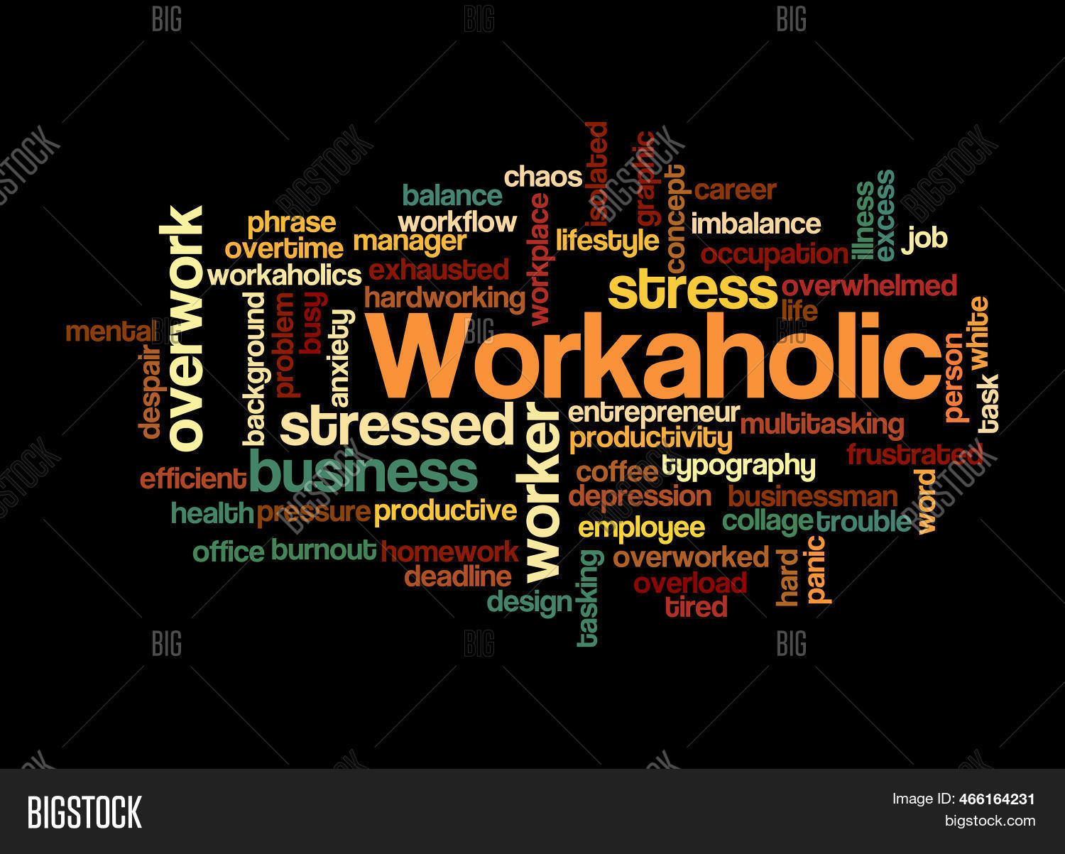 Word Cloud Workaholic Image & Photo (Free Trial) | Bigstock
