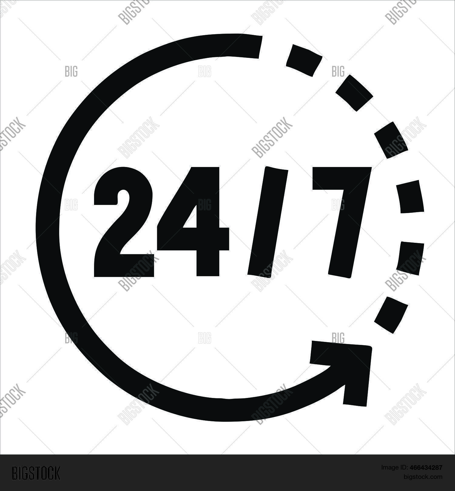 24 7 Phone Icon. Vector & Photo (Free Trial) | Bigstock