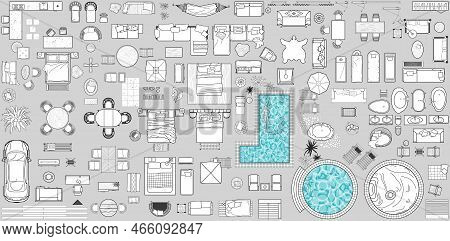 Floor Plan Icons Set Vector & Photo (Free Trial) | Bigstock