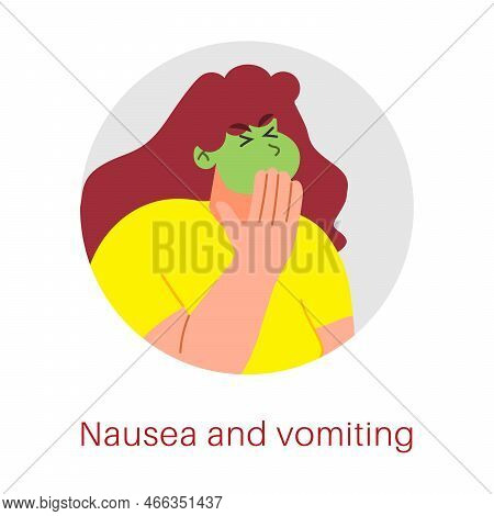 Woman Nausea Vomiting Vector & Photo (Free Trial) | Bigstock