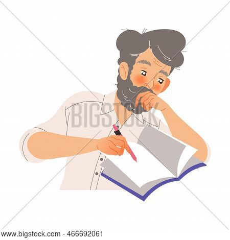 Bearded Man Writer Vector & Photo (Free Trial) | Bigstock