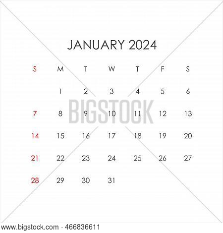 January 2024 Calendar Vector & Photo (Free Trial) | Bigstock