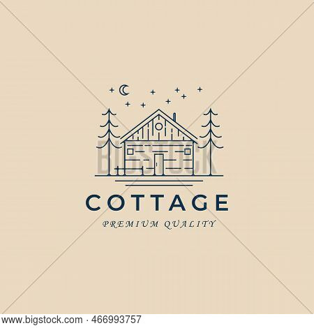 Cottage Line Art Logo Vector & Photo (Free Trial) | Bigstock