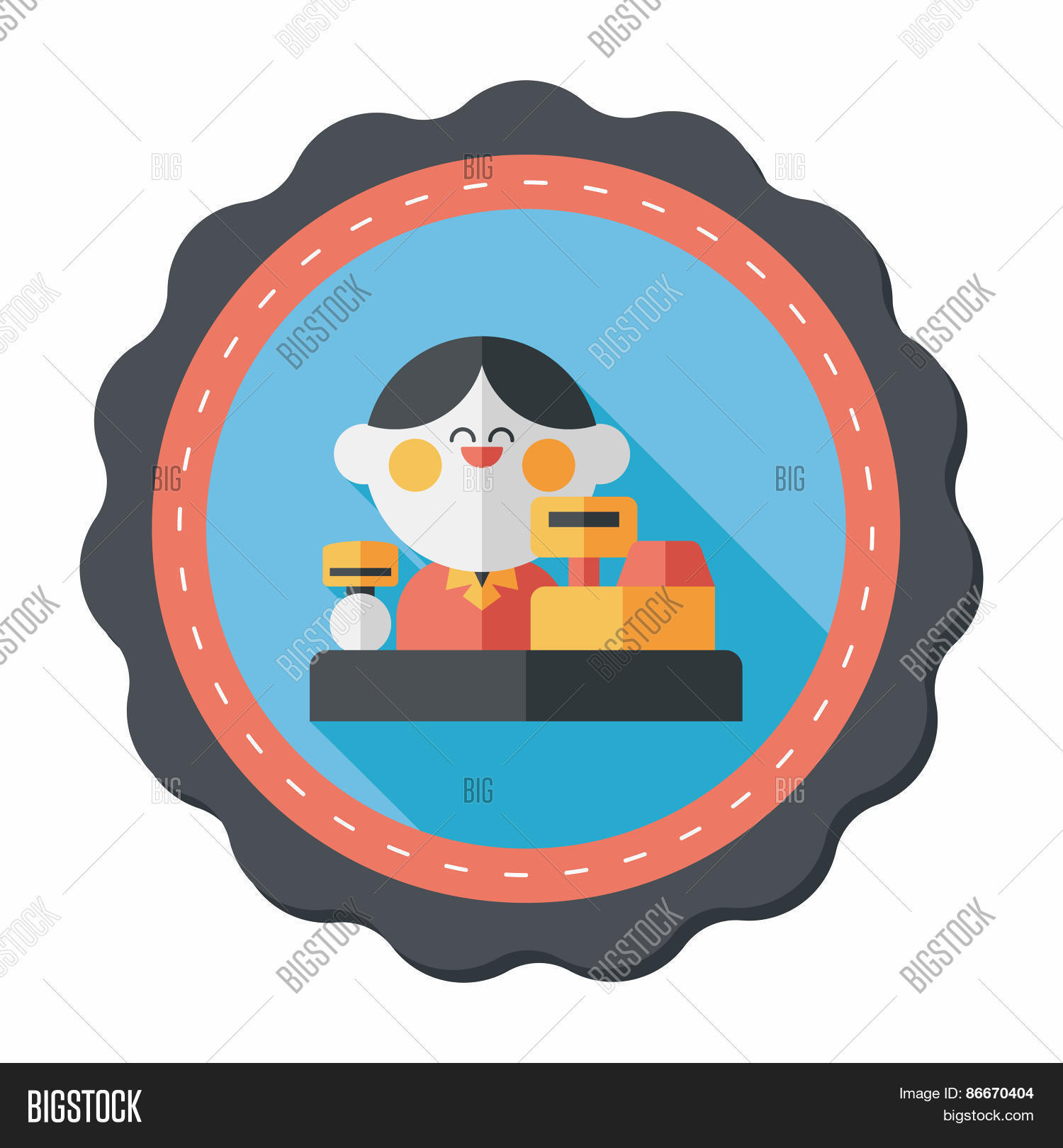 Shopkeeper Flat Icon Vector & Photo (Free Trial) | Bigstock