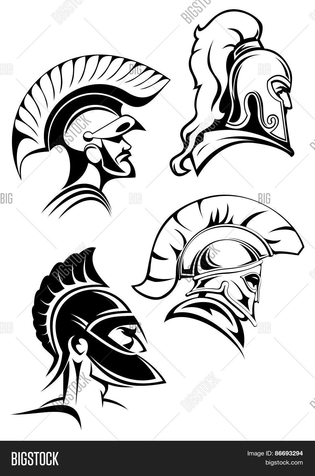 Outline Spartan Vector & Photo (Free Trial) | Bigstock