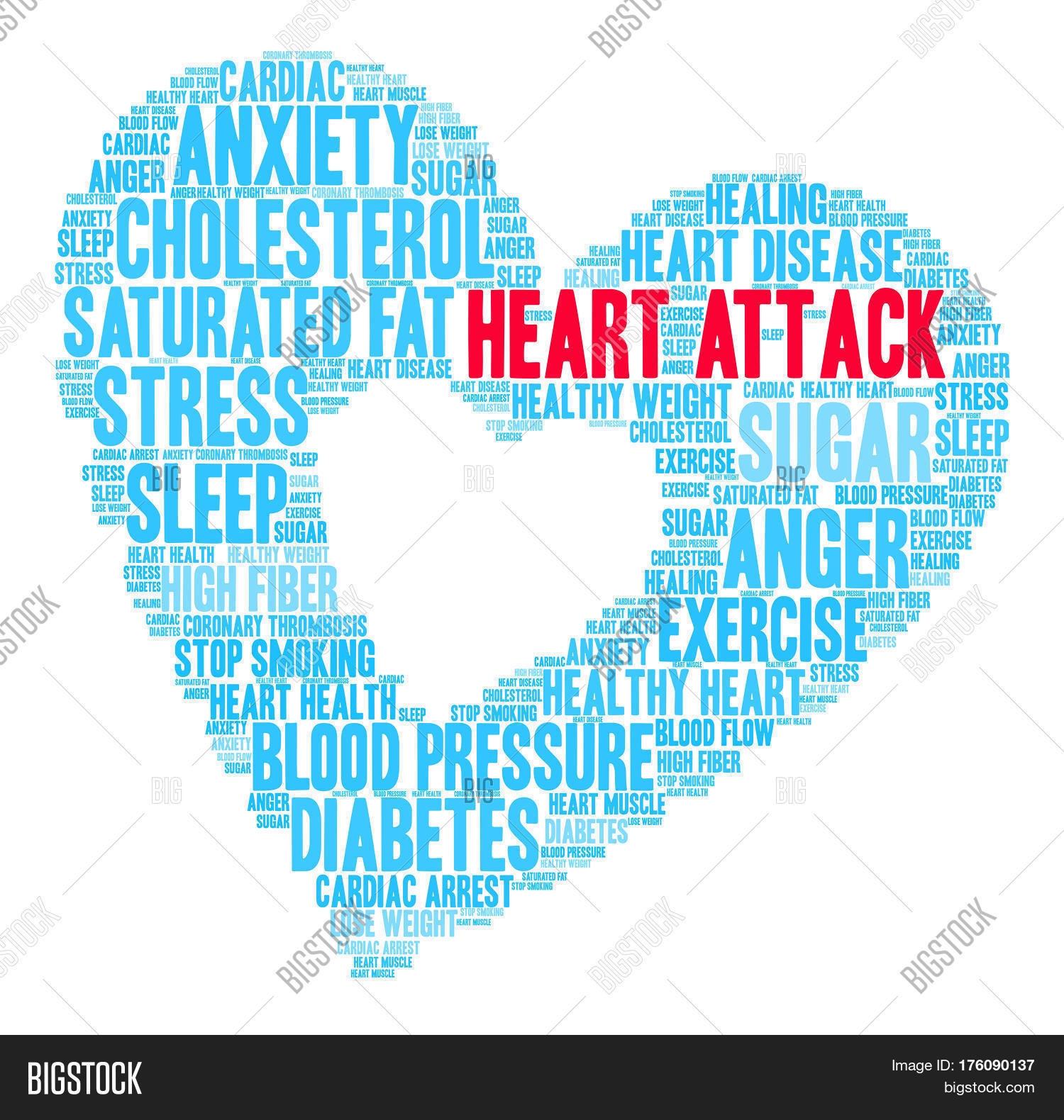 Heart Attack Word Vector & Photo (Free Trial) | Bigstock