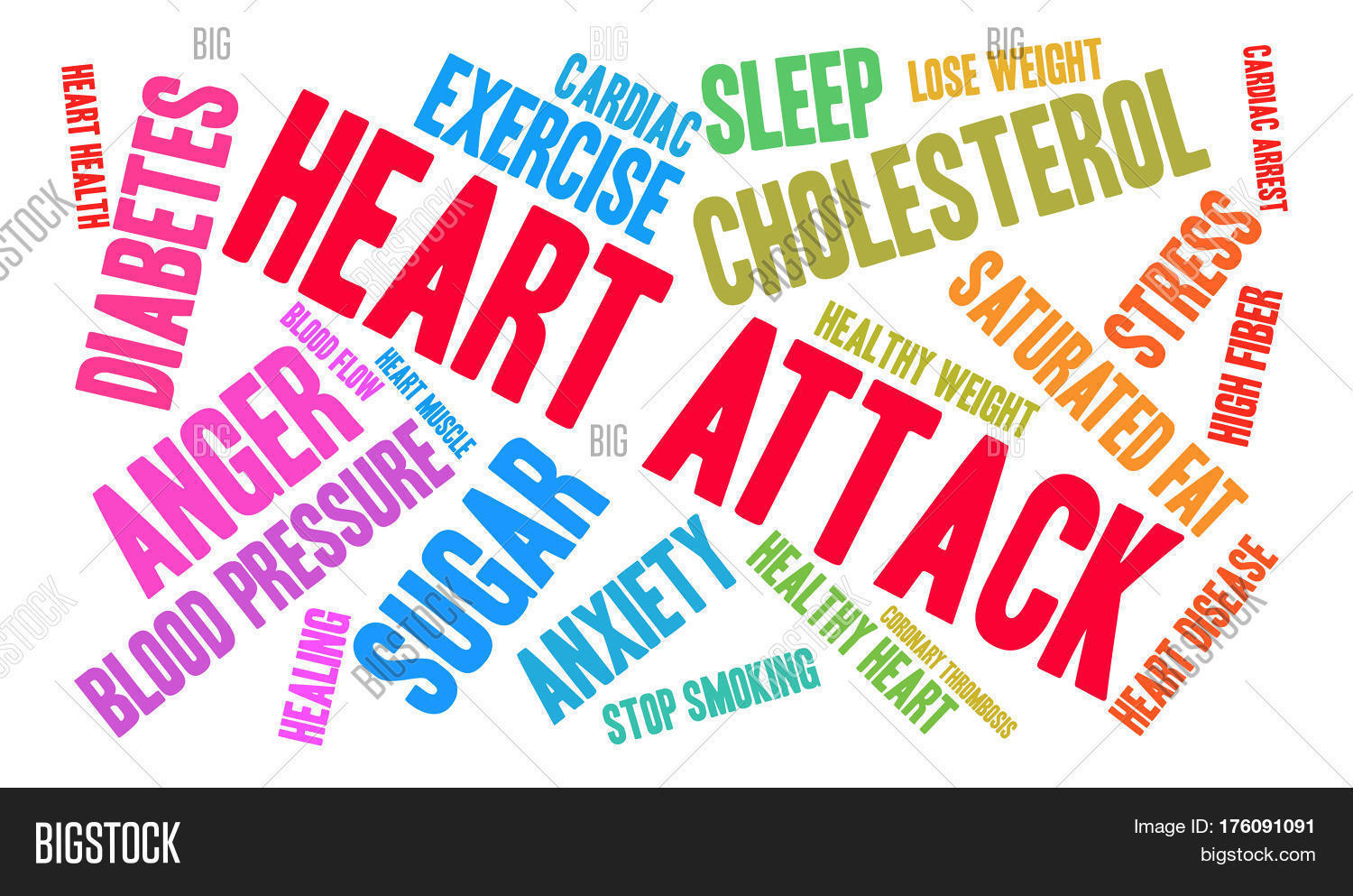 Heart Attack Word Vector & Photo (Free Trial) | Bigstock