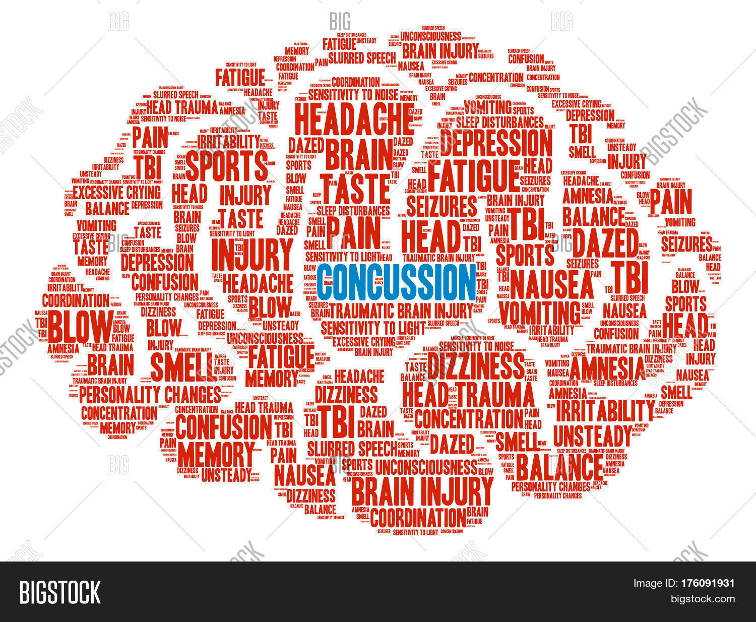 Concussion Word Cloud Vector & Photo (Free Trial) | Bigstock