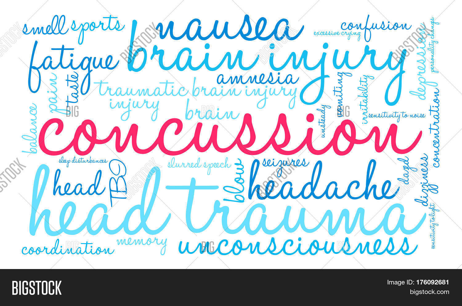 Concussion Word Cloud Vector & Photo (Free Trial) | Bigstock