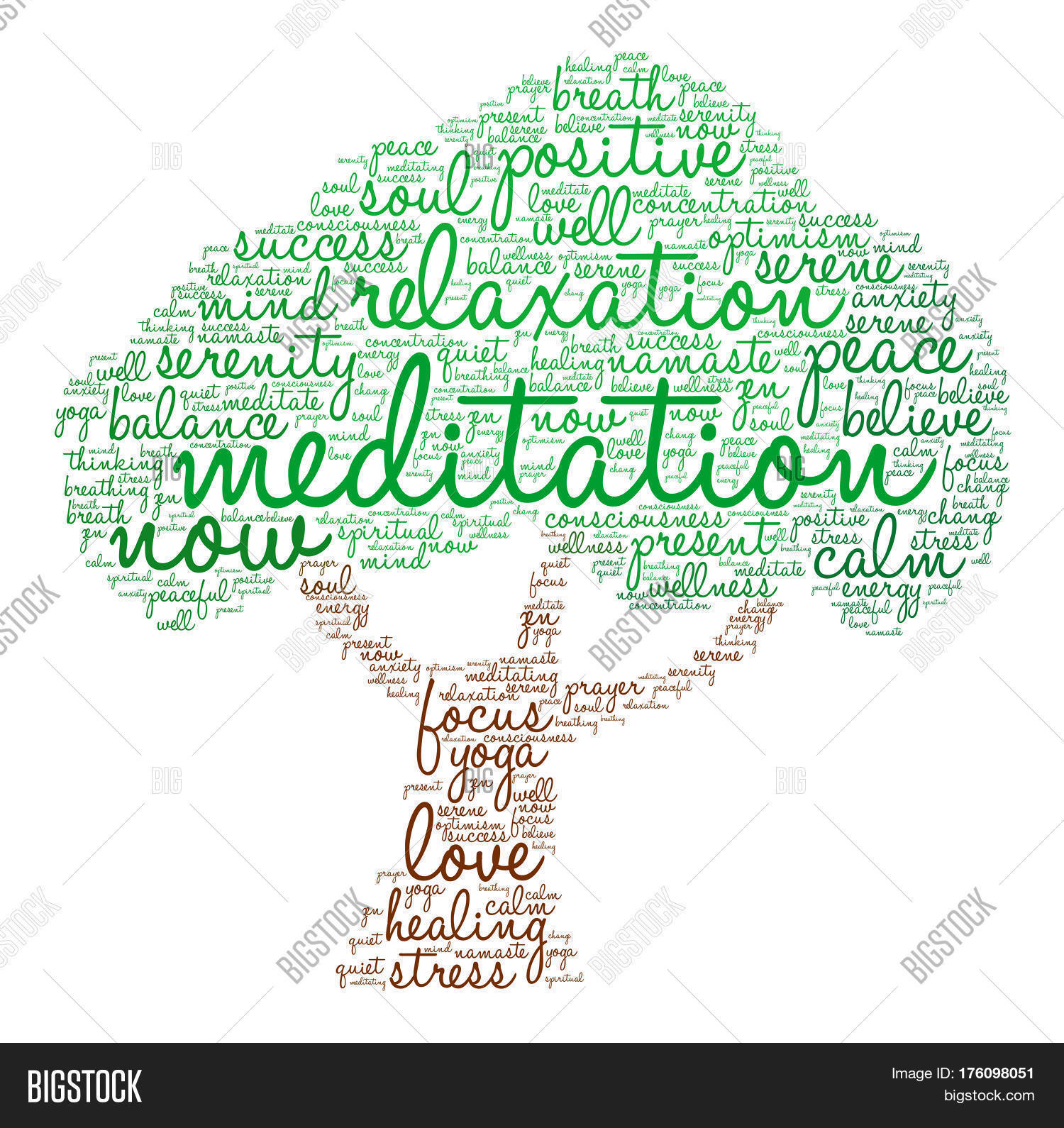 Meditation Word Cloud Vector & Photo (Free Trial) | Bigstock