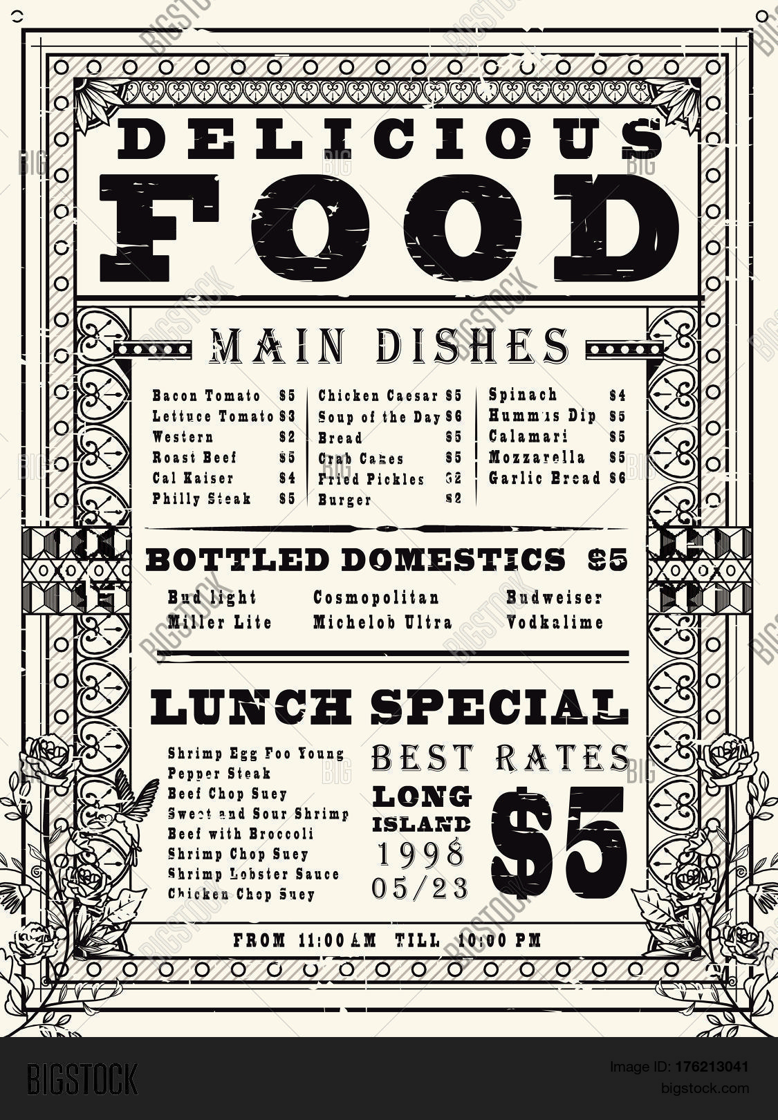 Vector y foto Vintage Restaurant (prueba gratis) | Bigstock