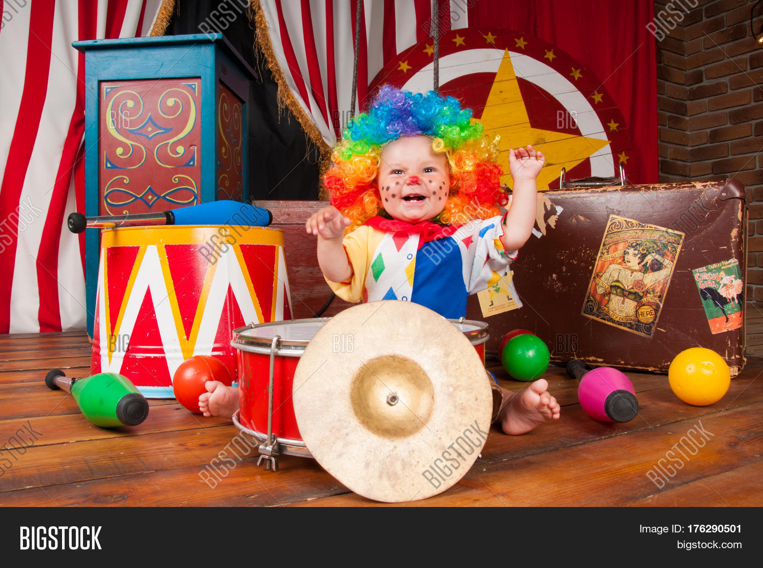 Little Baby Clown Red Image & Photo (Free Trial) | Bigstock