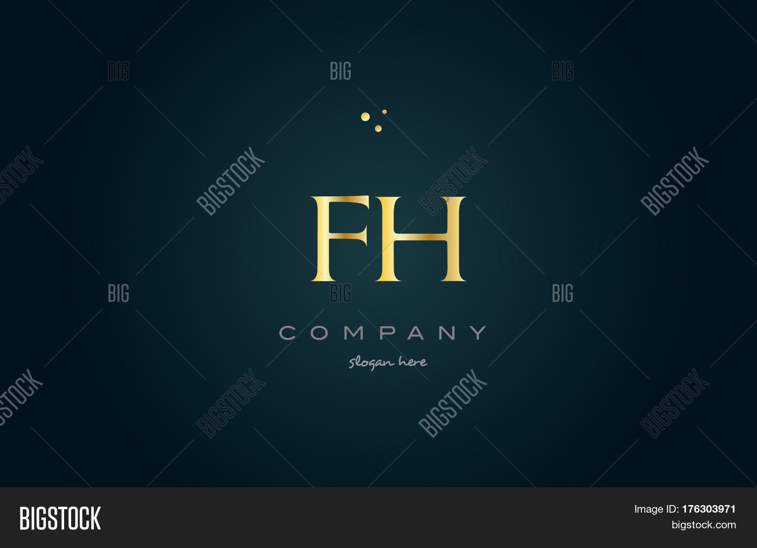 Fh F H Gold Golden Vector & Photo (Free Trial) | Bigstock