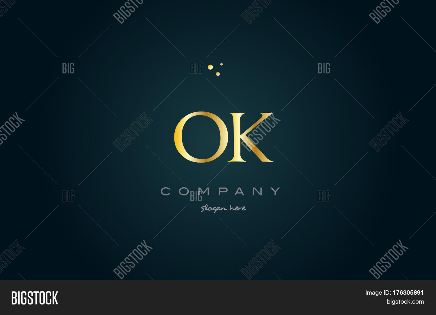 Ok O K Gold Golden Vector & Photo (Free Trial) | Bigstock