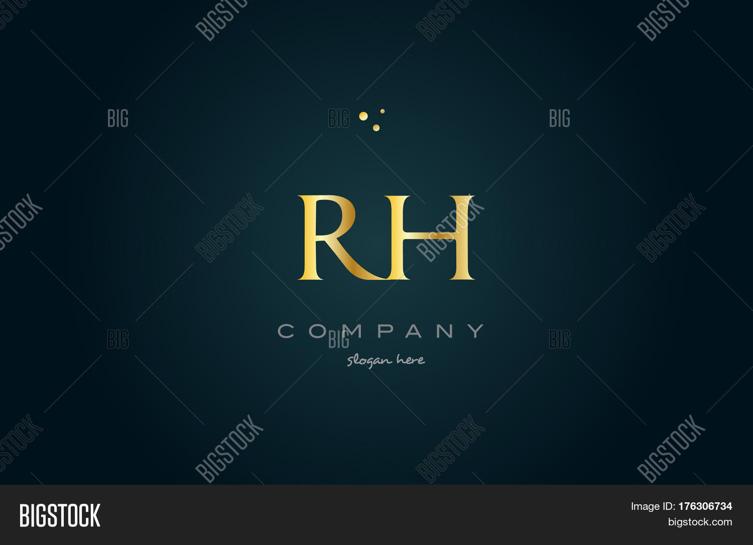 Rh R H Gold Golden Vector & Photo (Free Trial) | Bigstock