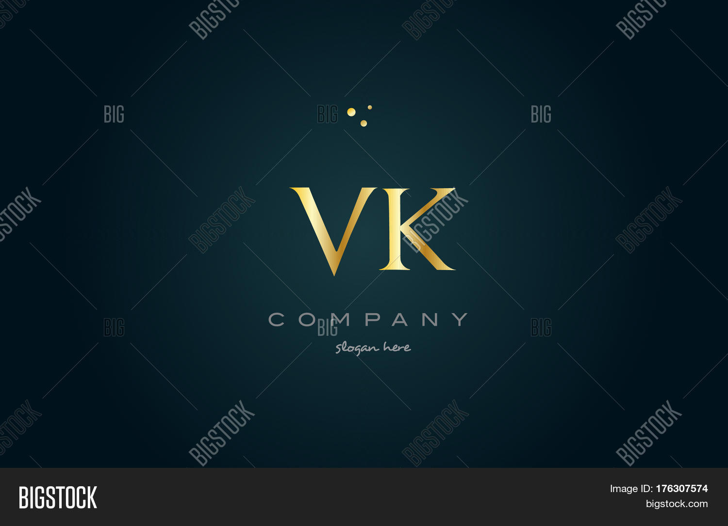 Vk V K Gold Golden Vector & Photo (Free Trial) | Bigstock
