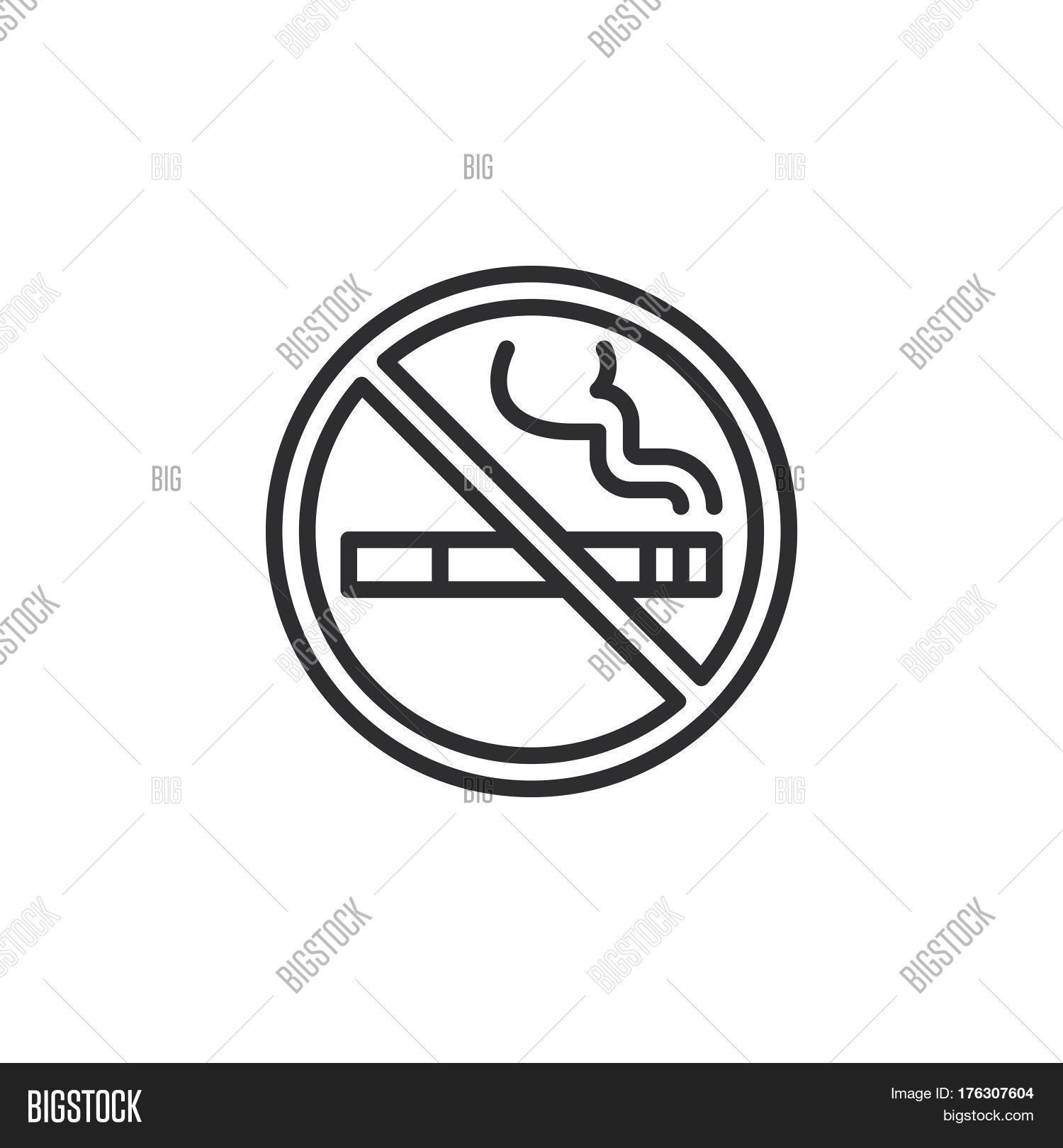 No Smoking Area Line Vector & Photo (Free Trial) | Bigstock